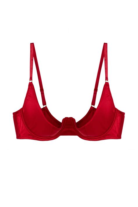 Annette Red Satin Quarter Cup Bra Playful Promises Usa