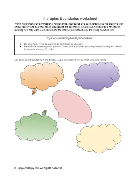 Therapies Boundaries Worksheet Happiertherapy