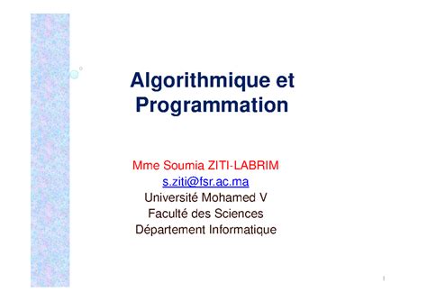cours algorithmique et programmation algorithmique et programmation