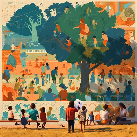 Premium Photo Bright Community Mural In Progress