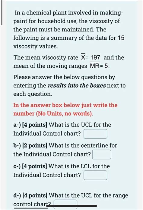 Solved 1 When Constructing The Imr Control Charts What Can