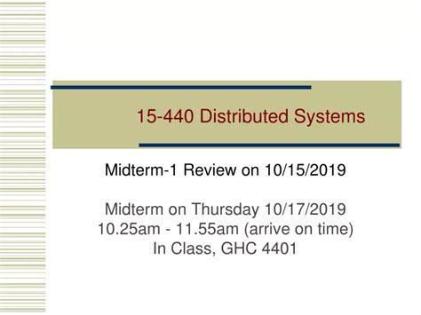 Ppt 15 440 Distributed Systems Powerpoint Presentation Free Download