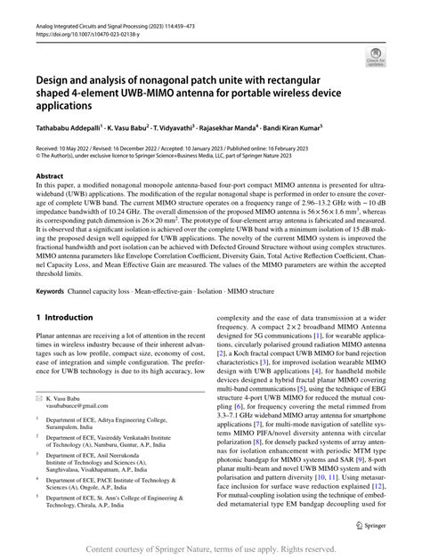 Design And Analysis Of Nonagonal Patch Unite With Rectangular Shaped 4