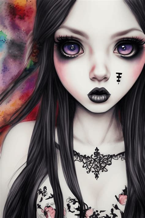Cute Goth Girl Kawaii Chibi Graphic · Creative Fabrica
