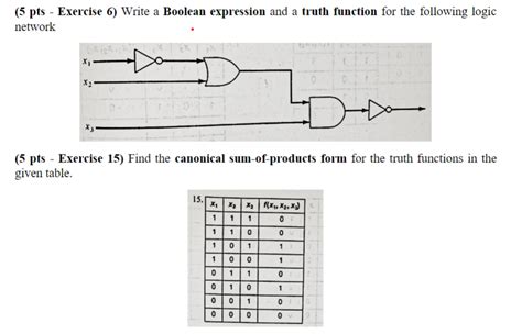 Solved 5 Pts Exercise 6 Write A Boolean Expression And A