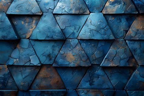 abstract blue geometric pattern with textured triangular shapes for