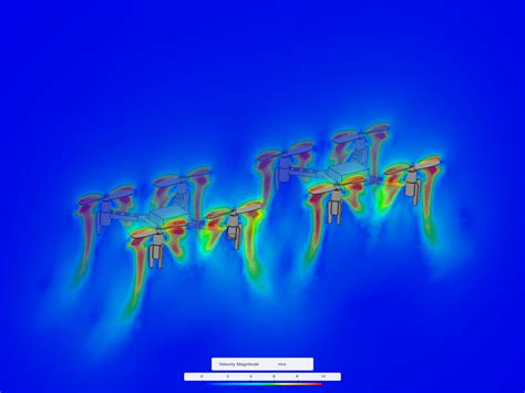 Cf Simulation Of Two Quadcopters Hovering Transient Incompressible By Slaine Simscale