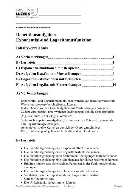Exponential Und Logarithmusfunktionen Ksw Media