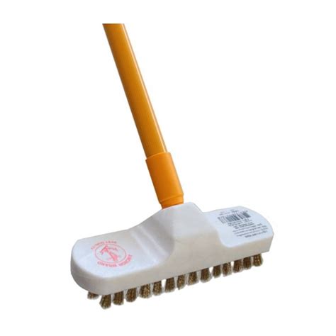แปรงถูพื้น ด้ามยาว ขนาด 8 นิ้ว หัวพลาสติก ขนทองเหลืองด้ามยาว120ซม ตราสมอ Shopee Thailand