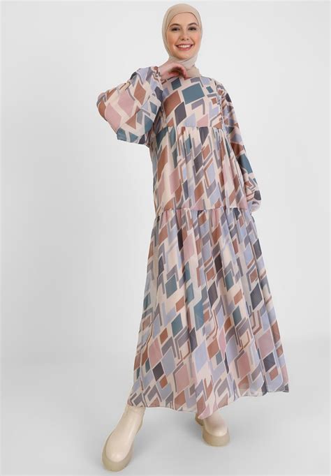 Modanisa Modest Refka Casual Maxi Dress Multi Coloured Multi Coloured Zalando Ie