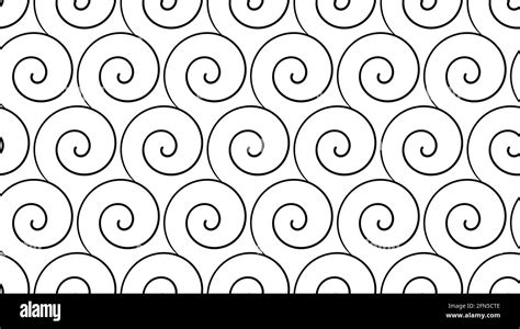 Curl Seamless Pattern Simple Vector Curles On White Background Vector Illustration Stock