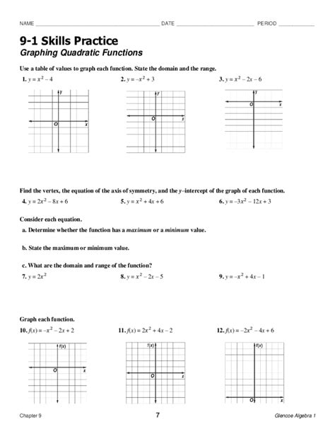 Fillable Online Use A Table Of Values To Graph The Following Functions