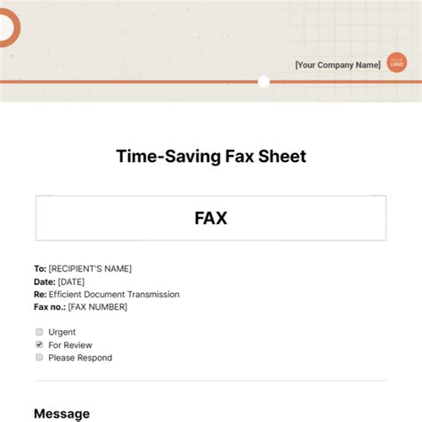 Free Time Saving Fax Sheet Template To Edit Online