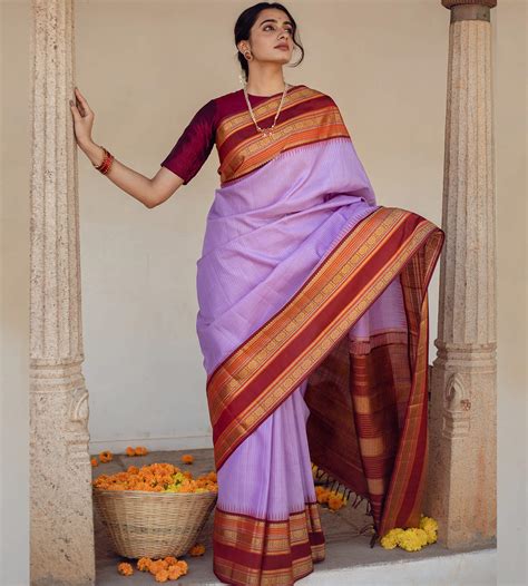 Lavender Kanchipuram Silk Saree