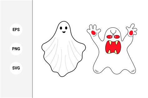 Hand Drawn Ghost Outline Vector Graphic By Graphicsleek · Creative Fabrica