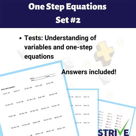 One Step Equations Set Made By Teachers