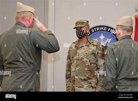 Capt Robert Betts Left Salutes Air Force Lt Gen Eric Fick F 35