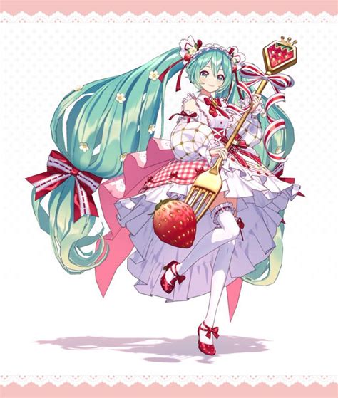 Artstation Hatsune Miku Th Anniversary Strawberry Miku Hatsune Miku Miku Hatsune