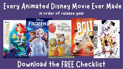 Walt Disney Animation Films In Order