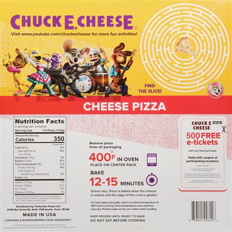 Chuck E Cheese Pizza Cheese 1625 Oz Delivery Or Pickup Near Me