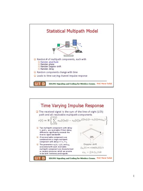 Statistical Multipath Model Lecture4 Pdf Pdf Coherence Physics