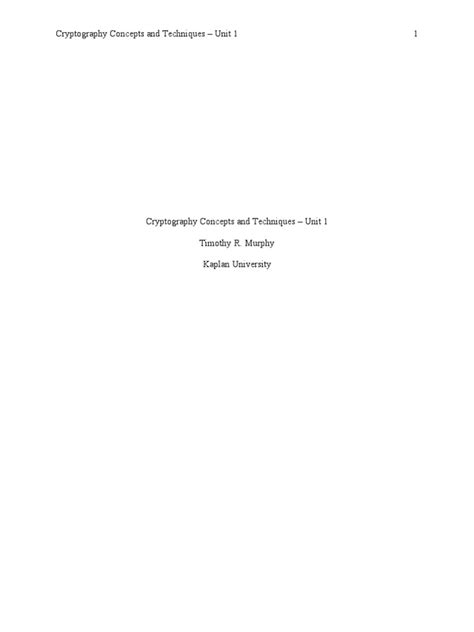 Murphy Timothy It543 Cryptography Pdf Cryptography Key Cryptography