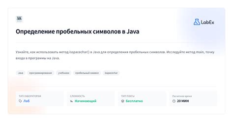 Учебники по программированию на Java Определение пробельных символов Labex