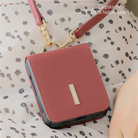 갤럭시z플립12z플립3z플립4z플립5 카프스킨 천연가죽 니트 다이어리 링스트랩 케이스 에이블리