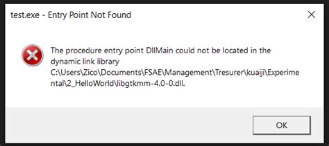 C Dll Error Following The Tutorial For Gtkmm Stack Overflow