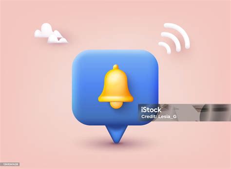 알림 벨 아이콘입니다 소셜 미디어 알림에 대한 새로운 알림과 함께 노란색 울리는 벨을 렌더링 3d 3d 웹 벡터 일러스트레이션 알림 아이콘에 대한 스톡 벡터 아트 및 기타