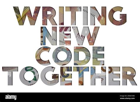 Writing New Code Together Word With Money Paper Currency Background With Different Banknotes