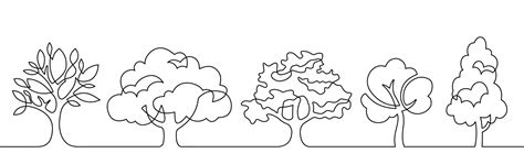 Tree Line Art Vector Images Over 120 000