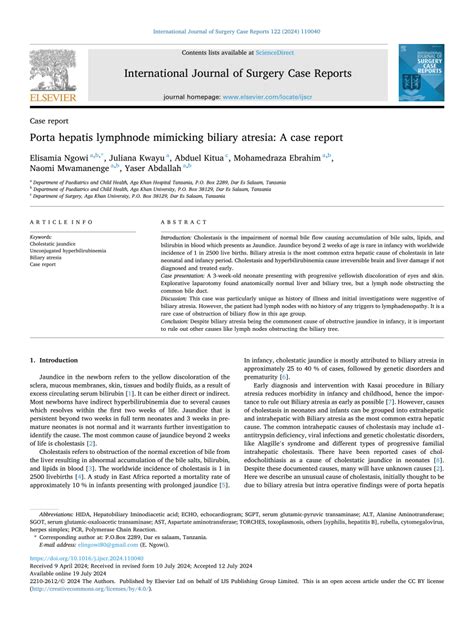 Pdf Porta Hepatis Lymphnode Mimicking Biliary Atresia A Case Report