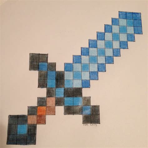 Minecraft Diamond Sword Drawing