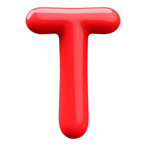 Red 3d Bubble Font Letter T Uppercase 47451325 Png
