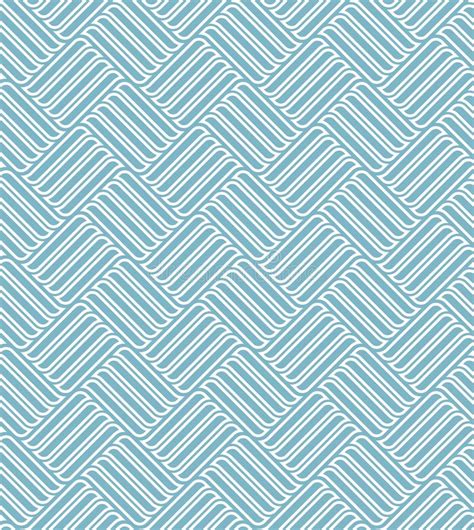 Seamless Geometric Pattern With Striped Blue Squares Arranged In