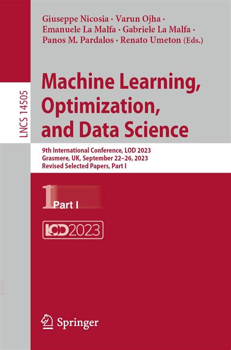 Buy Machine Learning Optimization And Data Science 9th International
