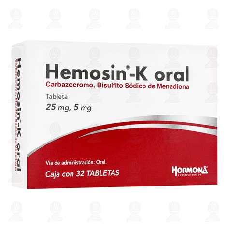 Hemosin K Oral 25mg5mg 32 Tabletas De Hemosin Farmacias Guadalajara