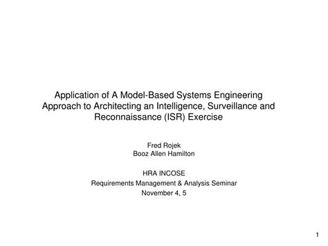 Ppt Application Of A Model Based Systems Engineering Approach To Architecting An Intelligence