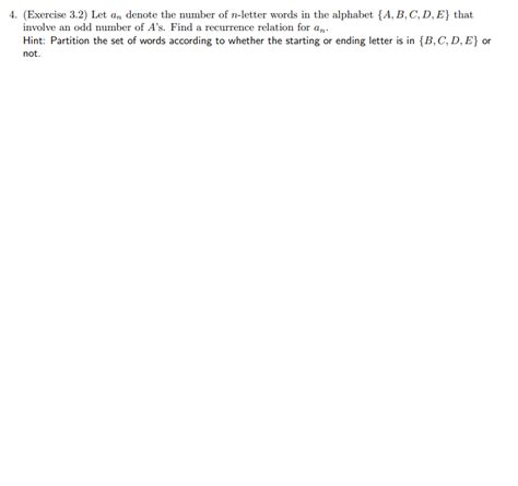 solved 4 exercise 3 2 let an denote the number of