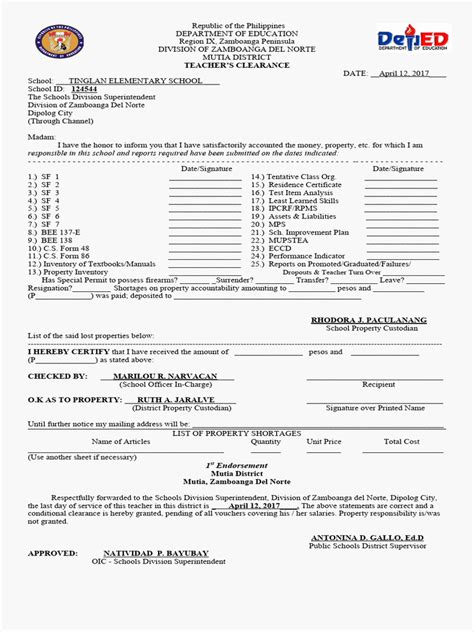 Clearance Teacher 2017 Pdf