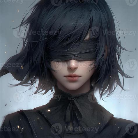 Blonde Anime Girl With Blind Fold