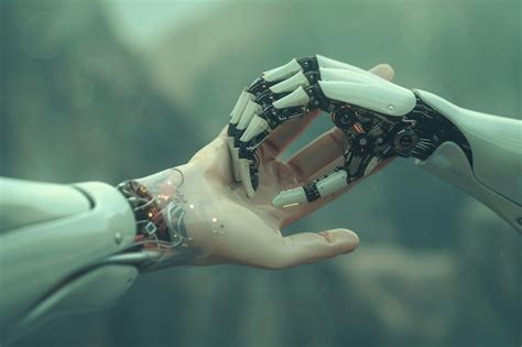 A Human Hand And Ai Hand Symbolize The Evolving Relationship Between Humans And Technology