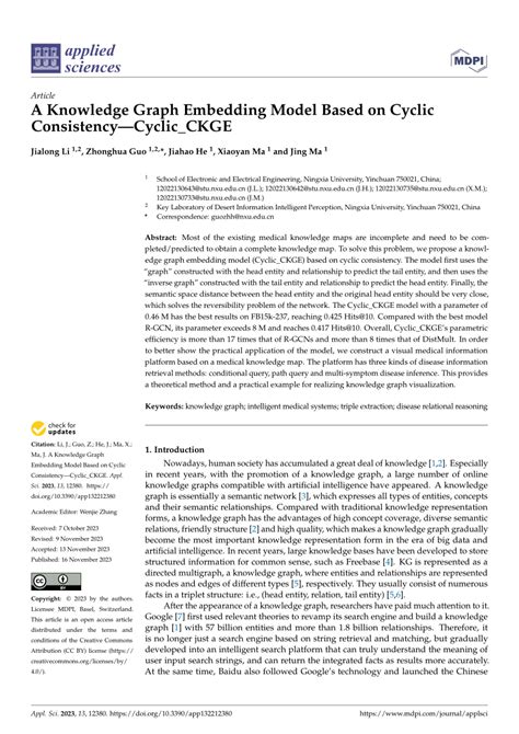 pdf a knowledge graph embedding model based on cyclic consistency
