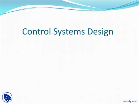 Control Systems Design Control System Lecture Slides Docsity