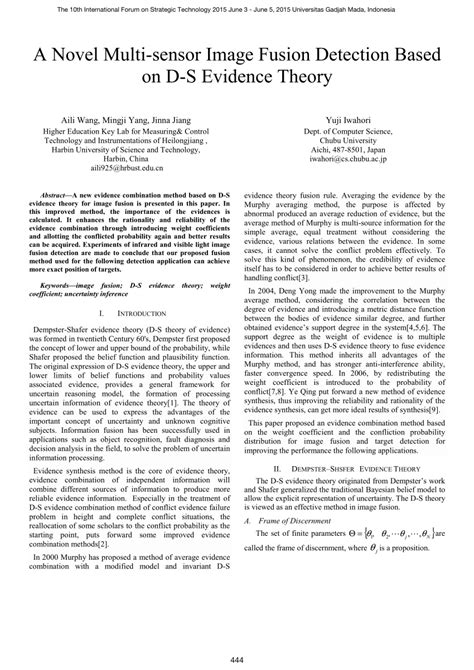 Pdf A Novel Multi Sensor Image Fusion Dection Based On D S Evidence Theory