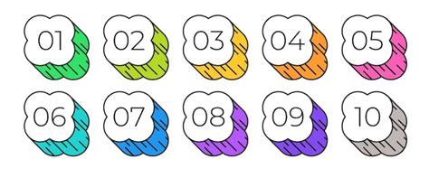 premium vector number bullet points 1 to 10
