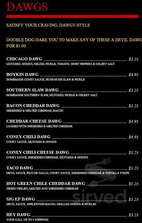 Devil Dawgs Wicker Park Menu In Chicago Illinois Usa