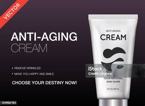 화장품 튜브에 함유된 안티 에이징 핸드 크림 벡터 광고3d 일러스트레이션 Lorem Ipsum에 대한 스톡 벡터 아트 및 기타