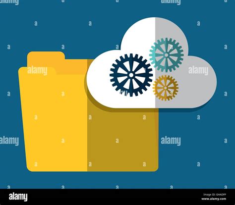 Folder Gear Cloud Computing Icon Vector Graphic Stock Vector Image
